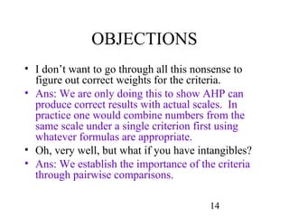 Validation examples AHP and ANP | PPT