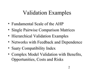 Validation examples AHP and ANP | PPT