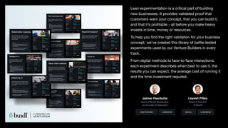 Lean Business Validation experiments | PDF
