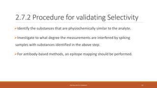 Validation for immunoassay | PPTX