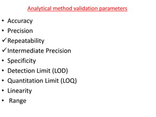 Analytical Method Validation | PPTX