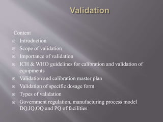 Pharmaceutical Validation | PPTX