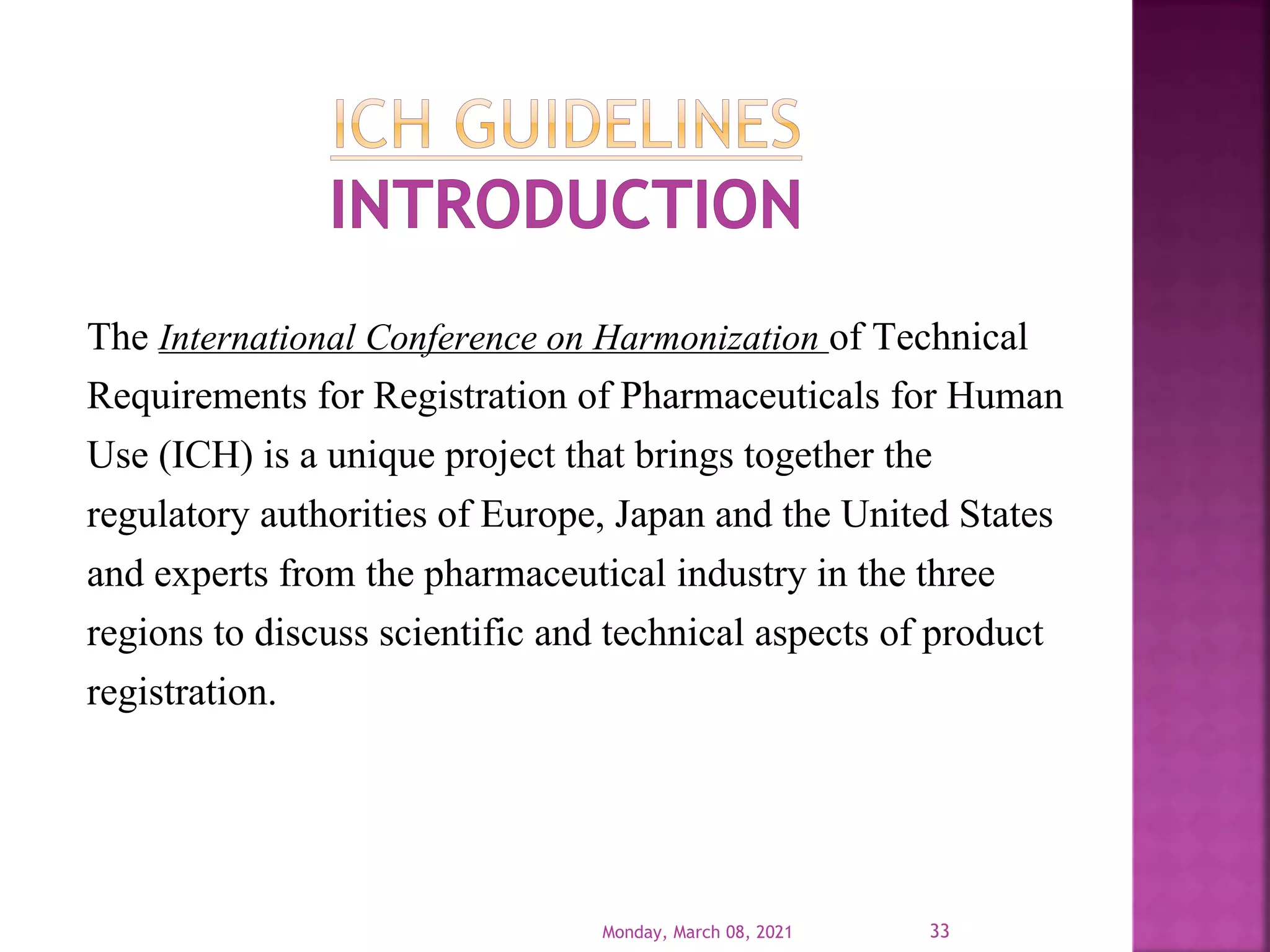 Validation (intro, scope, merits, ich, who guidelines) | PPTX