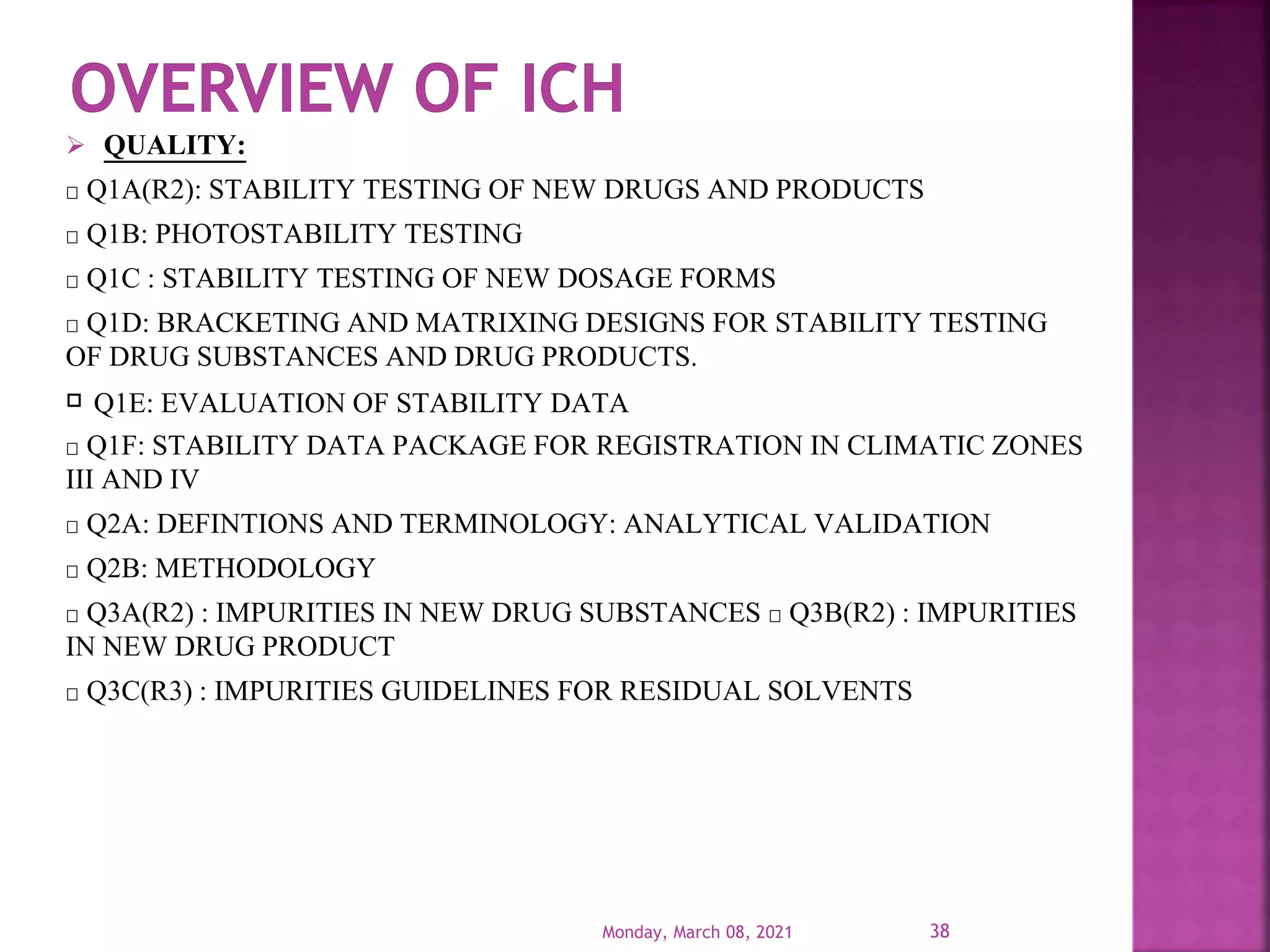 Validation (intro, scope, merits, ich, who guidelines) | PPTX