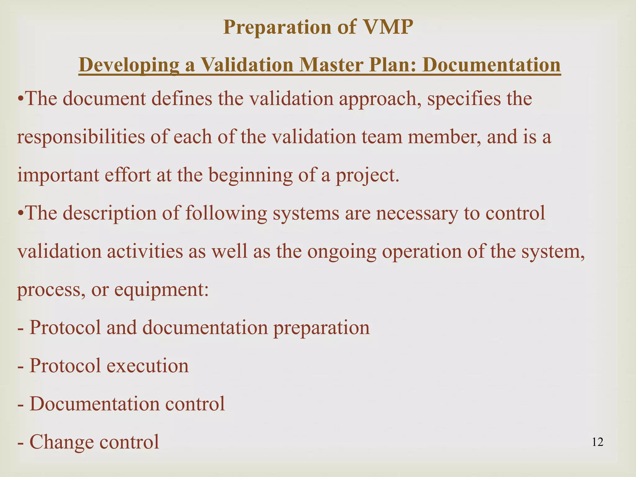 Validation master plan | PPT