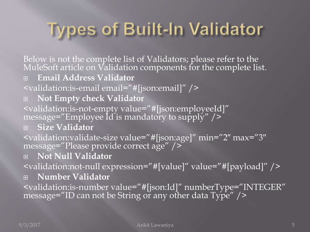 Validation module in mule | PPT
