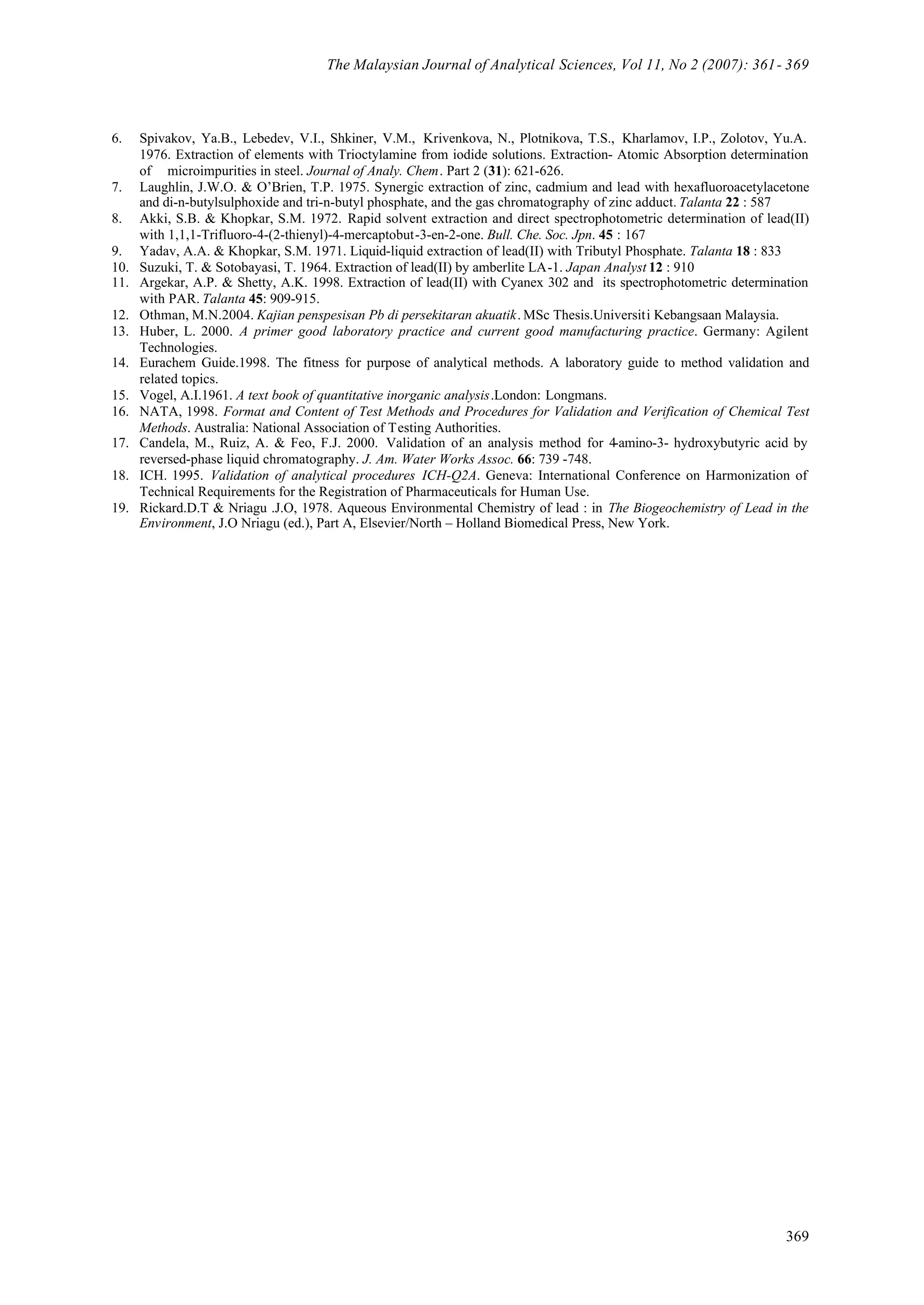 Validation of an extraction technique based on tributyl phosphate | PDF