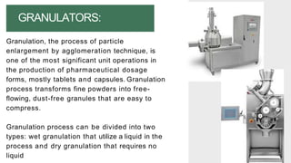Validation of cone blender, mixer granulator and tablet compression ...