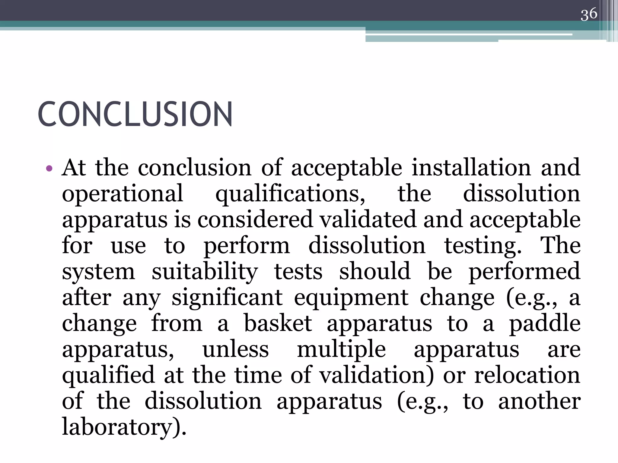 Validation of dissolution apparatus | PPTX