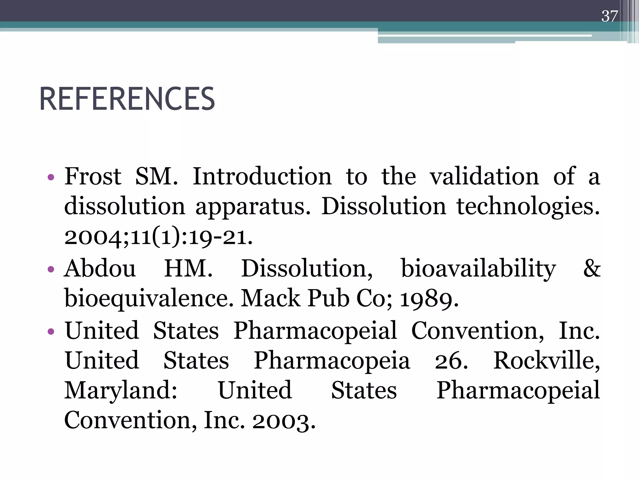 Validation of dissolution apparatus | PPTX