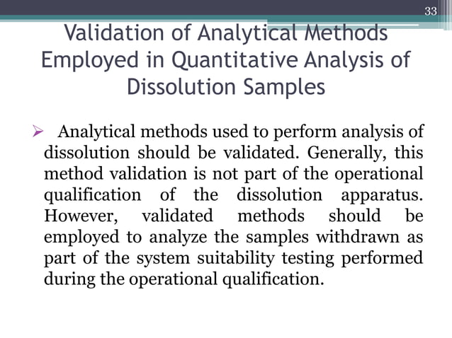 Validation of dissolution apparatus | PPTX