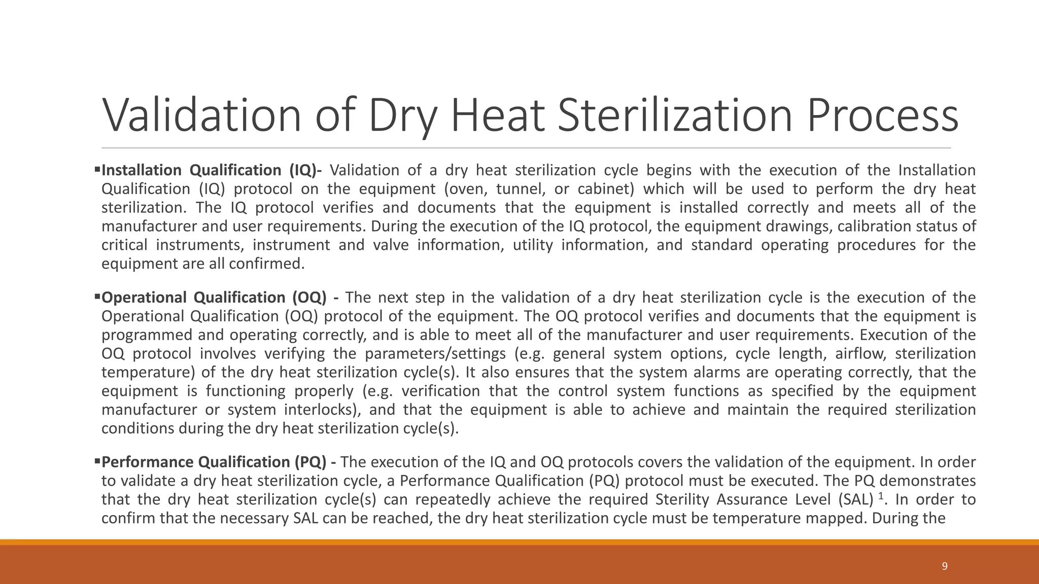 Validation of dry heat sterilization | PPTX