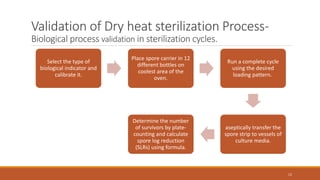 Validation of dry heat sterilization | PPTX