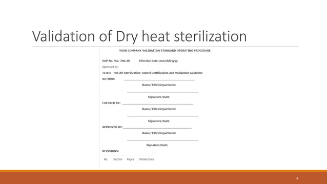 Validation of dry heat sterilization | PPTX | Internet of Things | Internet