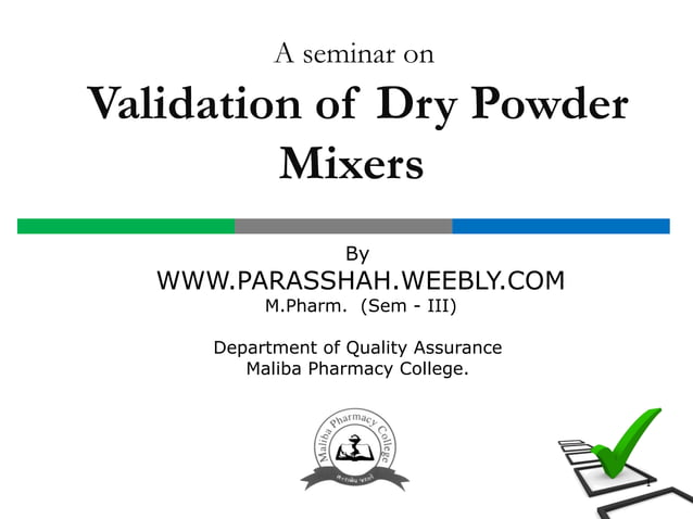 Validation of dry_powder_mixer | PPT