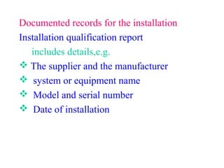 Validation of equipments | PPT