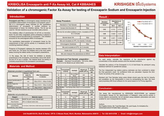 Validation of factor xa assay for enoxaparin sodium enoxaparin ...