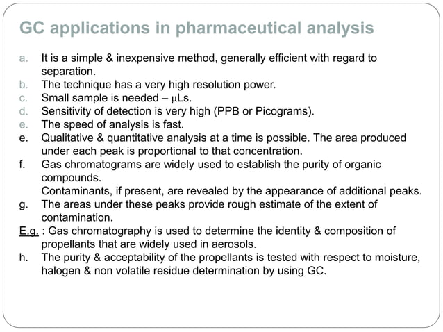 Validation of gc instrument | PPTX | Chemistry | Science