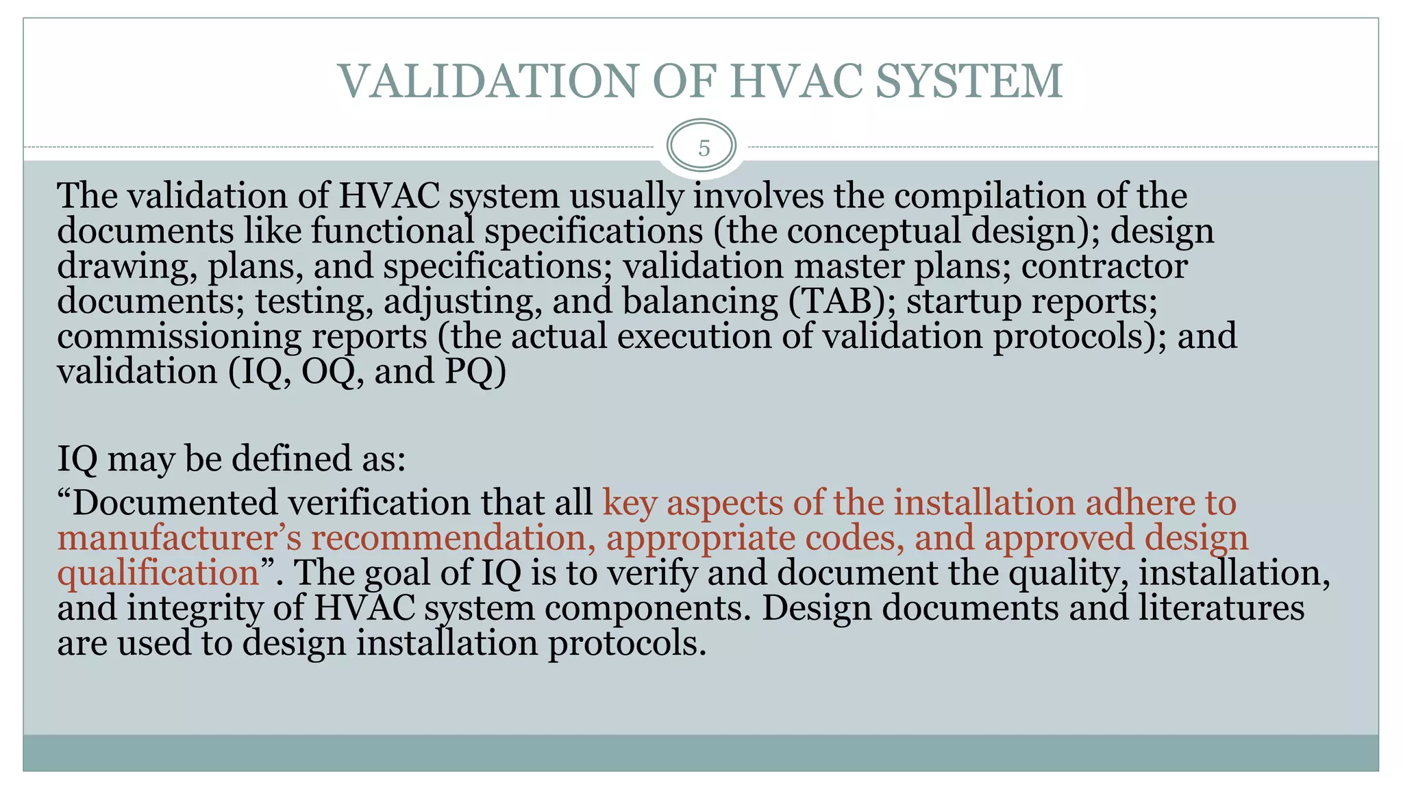 Validation of hvac | PPTX