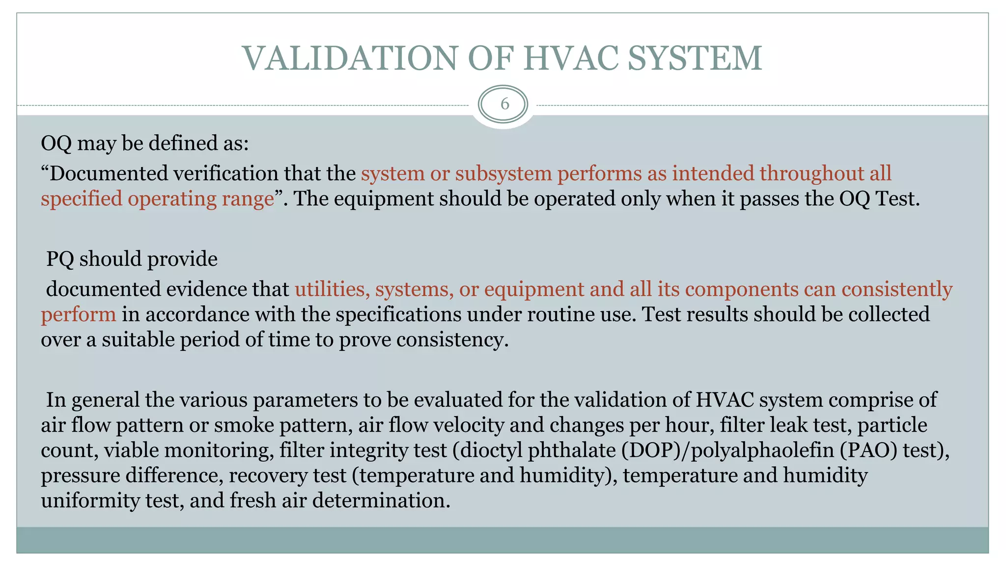 Validation of hvac | PPTX