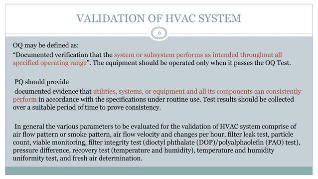 Validation of hvac | PPTX