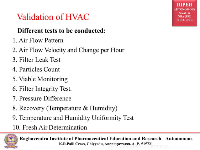 Validation of hvac | PPTX