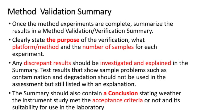 Validation of lab instruments and quantitative test methods | PPTX