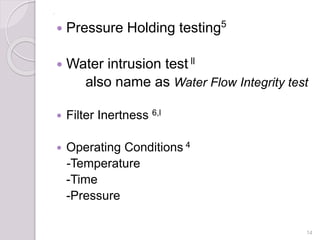 Validation of membrane filter | PPTX