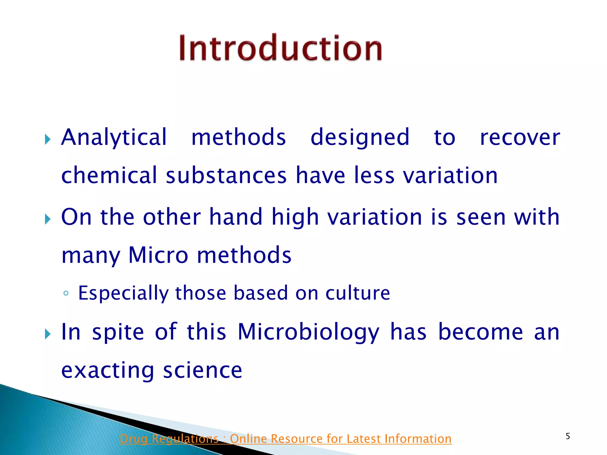 Validation of Microbiological Methods | PPTX