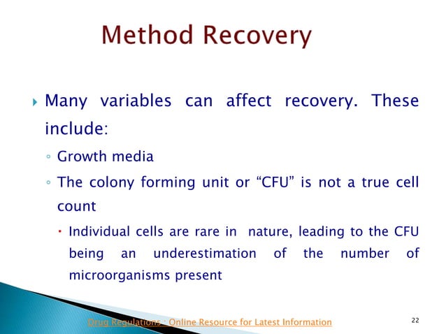 Validation of Microbiological Methods | PPTX