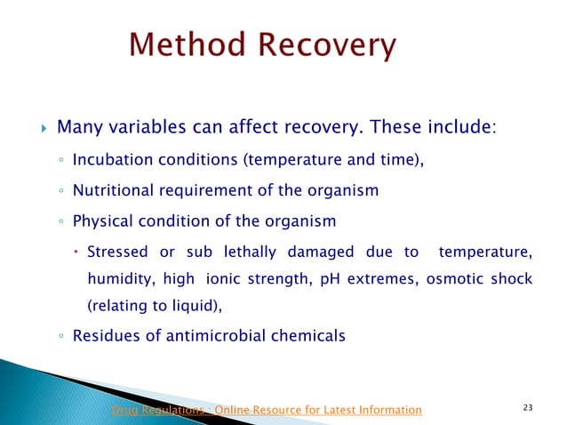 Validation of Microbiological Methods | PPTX