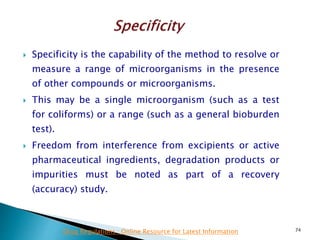 Validation of Microbiological Methods | PPTX