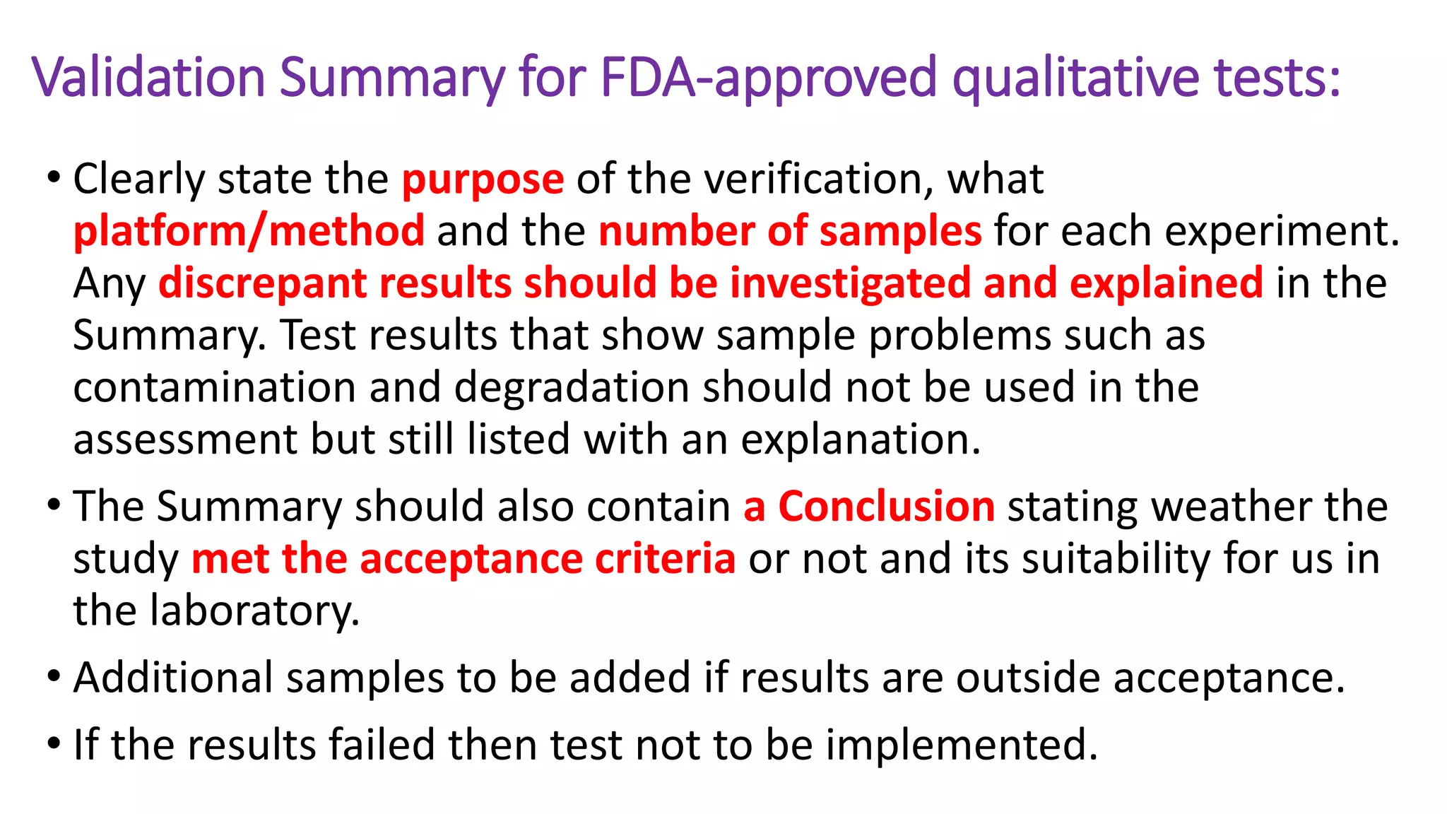 Validation of qualitative lab test methods | PPTX