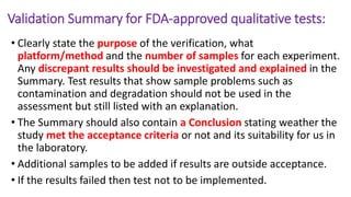 Validation of qualitative lab test methods | PPTX