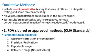 Validation of qualitative lab test methods | PPTX