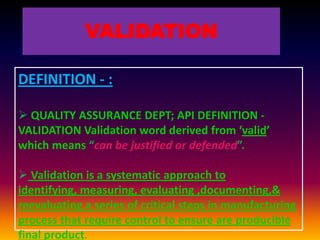 Validation of raw materials | PPSX