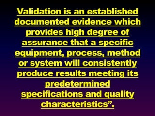 Validation of raw materials | PPSX