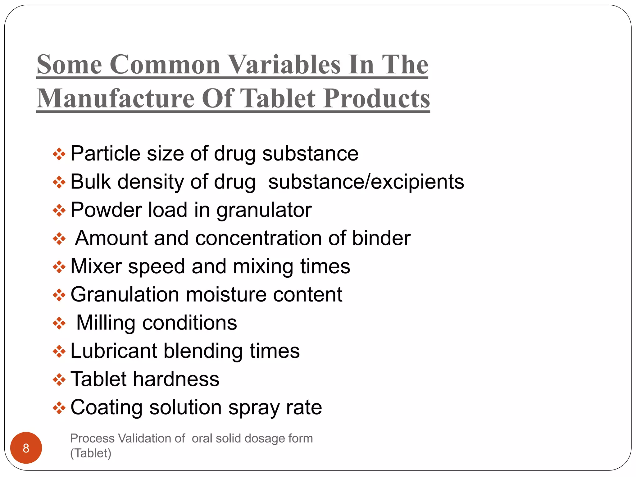Validation of solid dosage form | PPTX