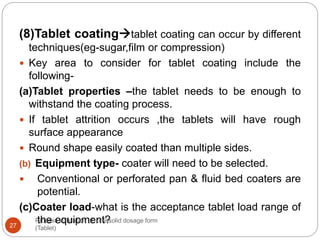 Validation of solid dosage form | PPTX