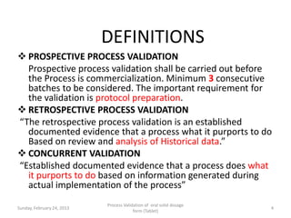 Validation of solid oral dosage form, tablet 1 | PPTX