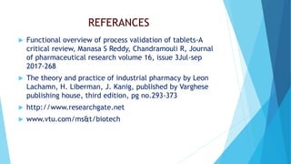 Validation of tablet process | PPTX