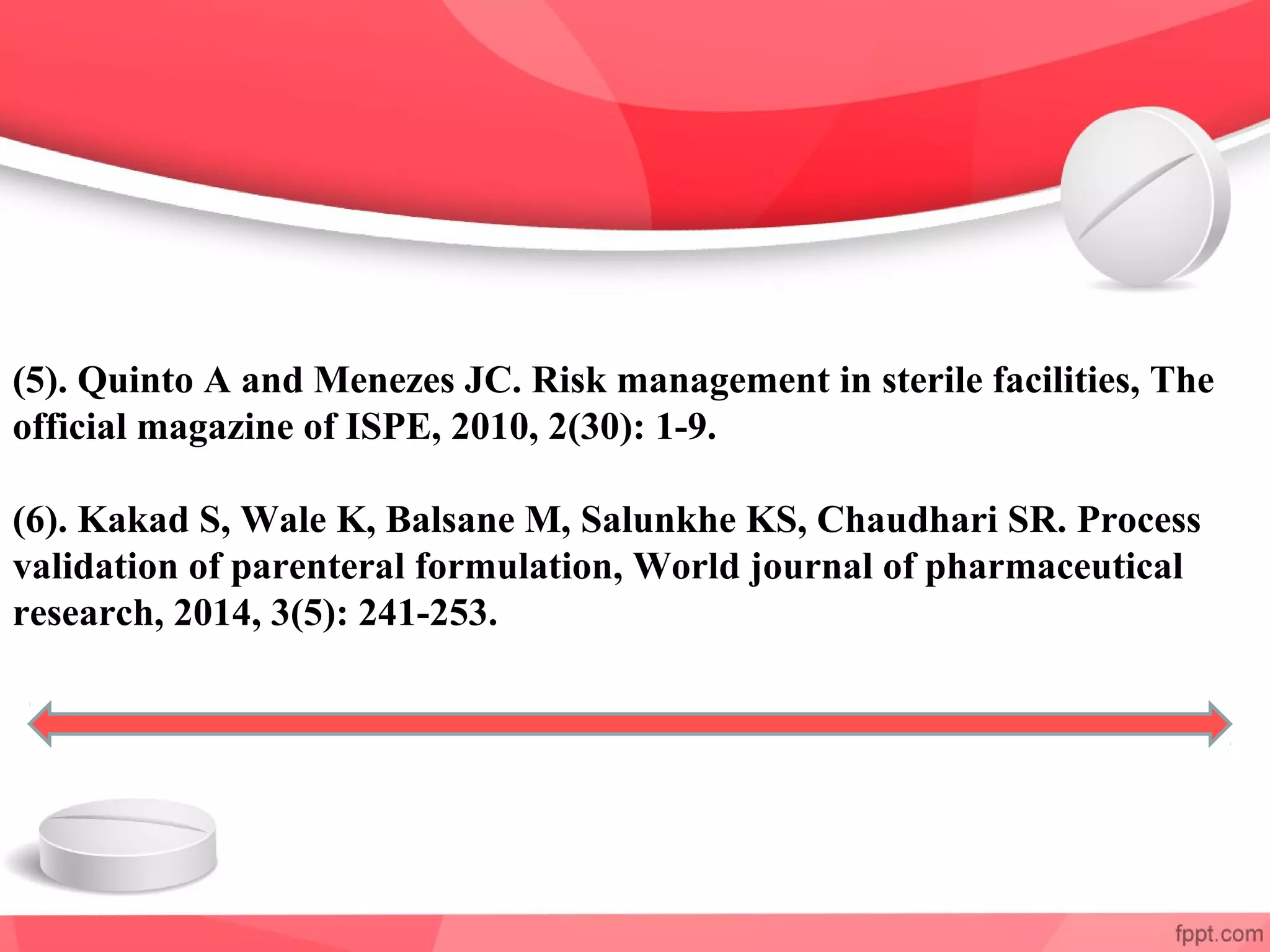 Validation of tablets and sterile products | PPT