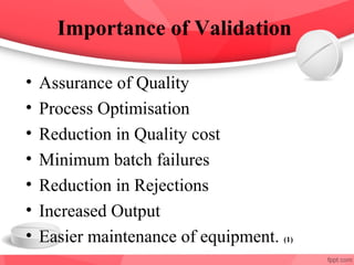 Validation of tablets and sterile products | PPT