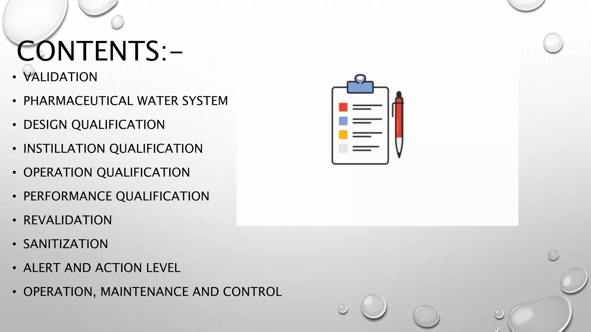 Validation of utility system (water system) | PPTX