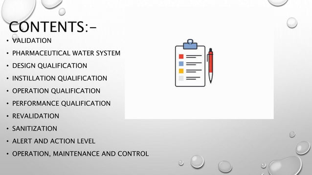 Validation of utility system (water system) | PPTX | Pharmaceutical ...