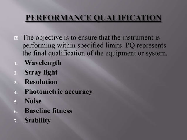Validation Of Uv Visible Spectrophotometer Pptx