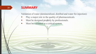 Validation of water | PPTX