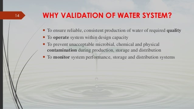 Validation of water