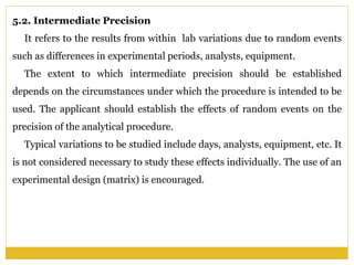 Validation parameters | PPTX | Chemistry | Science