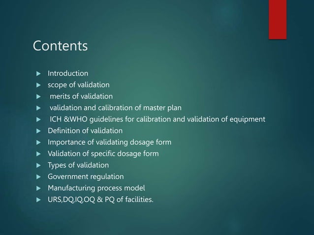 Pharmaceutical validation , Types of validation | PPTX | Pharmaceutical ...